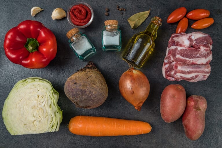 Ukrainian Borscht Recipe with Tomatoes and Bell Pepper